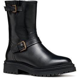 Geox D Iridea D Leder Damen Schwarz Stiefel