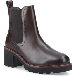 Hush Puppies Gaia Leder Damen Schokoladenfarbene Absatz Chelsea Stiefel