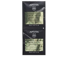 Apivita Express Beauty Gesichtsmaske f&uuml;r tiefe Reinigung mit gr&uuml;ner Tonerde 2 x 8 ml