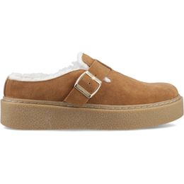 Hush Puppies Blanche Fleece Damen-Mules Sandalen Beige