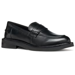 Geox D Serilda E Leder Damen schwarze Mokassins Schuhe