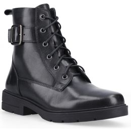 Hush Puppies Teagan Biker Lederstiefel f&uuml;r Damen in Schwarz
