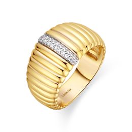 Luxenter Ring aus 925er Sterlingsilber mit Zirkonia, 18 Karat Gold-Finish &ndash; Dorane