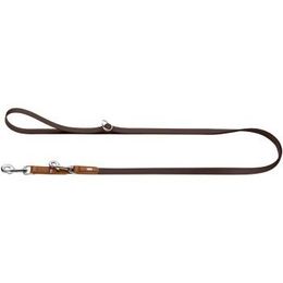 Sport Dog Dog Sport HUNTER stufenlos verstellbare Hundef&uuml;hrleine wolmar biothane x leder braun 1,6 cm