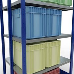 SCHULTE LAGERTECHNIK - Stecks.Doppelgrundr. Typ 250 kg - 2000x1000x2x400 mm, 10 B&ouml;den