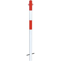 Moravia Sperrpfosten Morion, zum Einbetonieren, &Oslash; 60 mm, rot-wei&szlig; lackiert, 2 &Ouml;sen