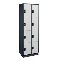 Wolf 4er-Schlie&szlig;fachschrank Stuttgart, 2 Abteile, B 600 mm, anthrazitgrau / lichtgrau