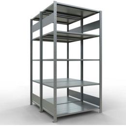 SCHULTE LAGERTECHNIK - Stecks.Doppelgrundregal Typ 150 - 2000x1000x2x600 mm verz.2x5 B&ouml;den