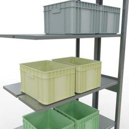 SCHULTE LAGERTECHNIK - Steck.Doppelanbauregal Typ 150 - 2500x1000x2x300 mm verz.2x6 B&ouml;den