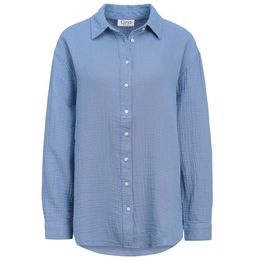 Gina Damen Musselin-Bluse unifarben