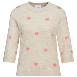 Gina Damen Strickpullover mit Herz-Allover