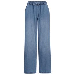 Gina Damen Wide-Leg-Jeans mit breitem Bund