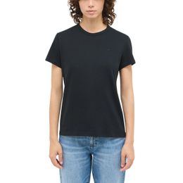 Mustang Damen T-Shirtschwarz, Gr. S, unifarben, Jersey, Obermaterial: 100% Baumwolle, Shirts