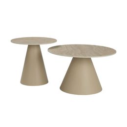 Couchtisch 2er Set Tronchetto beige Ma&szlig;e (cm): H: 41 &Oslash;: 70 Tische > Couchtische > Couchtische nach Material &raquo; Sofa DE