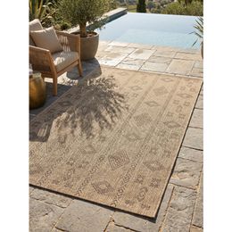 KADIMA DESIGN Teppich Outdoor KASBERG in Schwarz, im Vintage-Stil, 140 x 200 cm