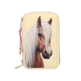 Depesche 3-Fach Federtasche mit Pferdekopf-Applikation inkl. Stifte Miss Melody 7,5 x 13 x 20 cm