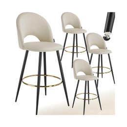 TecTake&reg; Barstuhl, in Samtoptik, gepolstert, pulverbeschichtete Stahlbeine, 49 x 58 x 110 cm, Belastbarkeit 120 kg