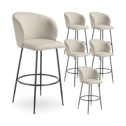 TecTake&reg; Barstuhl, in Samtoptik, gepolstert, schlanke, robuste Stahlbeine, 51 x 60 x 106 cm, Belastbarkeit 120 kg