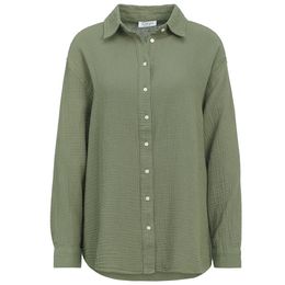 Gina Damen Musselin-Bluse unifarben