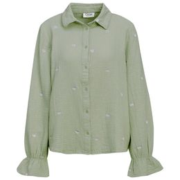 Gina Damen Musselin-Bluse mit Herz-Stickerei