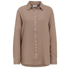 Gina Damen Musselin-Bluse unifarben