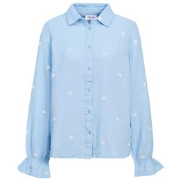 Gina Damen Musselin-Bluse mit Herz-Stickerei