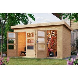 Karibu Gartenhaus Goldbach Flachdach 38 mm Wandst&auml;rke