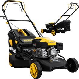 Craftfull Premium Benzin-Rasenm&auml;her CR-139-30, Selbstfahrantrieb, 144cm&sup3; Motor, 4in1-System (Schwarz/Gelb)