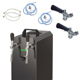 ich-zapfe Komplett Set - Zapfanlage, Bierzapfanlage STREAM 50K mit Luftpumpe Bierkoffer, Durchlaufk&uuml;hler 2-leitig Trockenk&uuml;hler, bis zu 55 Liter/h - BLACK 