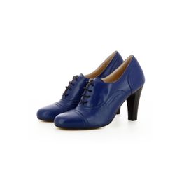Evita MARIA Damen Schn&uuml;rpumps - Glattleder Blau - 39