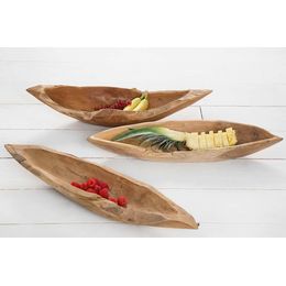 Riess Ambiente Massive Schale NATURE BOAT 60cm natur Teakholz Wurzelholz Riess-Ambiente