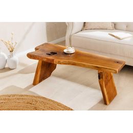 Riess Ambiente Massivholz Bank ROOT 100cm braun natur Teak Baumstamm Riess-Ambiente