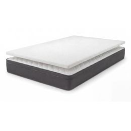 Riess Ambiente Bequeme Matratze mit Topper CLOUD FLEX 180x200cm dunkelgrau Tonnentaschenfederkern 9-Zonen Riess-Ambiente Modern
