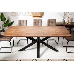 Riess Ambiente Massivholz Esstisch GALAXIE 200cm braun Sheesham stone finish Industrial Design Riess-Ambiente Esszimmertisch rechteckig Industrie & Loft Natur