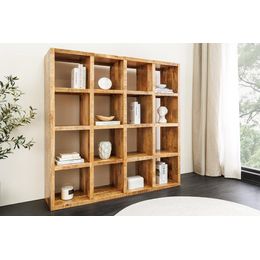 Riess Ambiente Massives Regal IRON CRAFT 160cm natur Mangoholz B&uuml;cherregal sechzehn F&auml;cher Riess-Ambiente