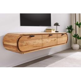Riess Ambiente H&auml;ngendes TV-Board ORGANIC 160cm natur Akazienholz massiv handmade mit Schubladen Riess-Ambiente