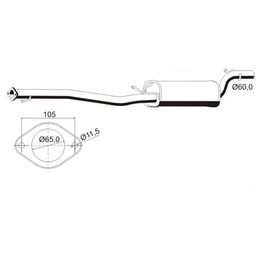 VEGAZ Mittelschalld&auml;mpfer fs502erns f&uuml;r Ford Volvo