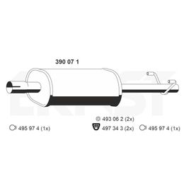 Ernst Mittelschalld&auml;mpfer 390071 f&uuml;r Mercedes
