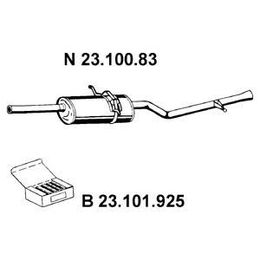 VEGAZ Endschalld&auml;mpfer ms316eber f&uuml;r Mercedes