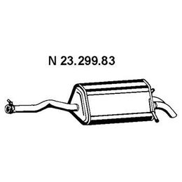 VEGAZ Endschalld&auml;mpfer ms335ebern hinten f&uuml;r Mercedes