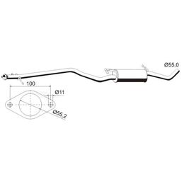 VEGAZ Mittelschalld&auml;mpfer fs545erns mitte f&uuml;r Ford