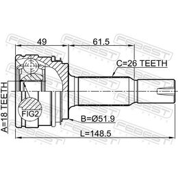 FEBEST Gelenksatz, Antriebswelle 0110aca33r radseitig f&uuml;r TOYOTA