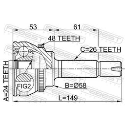 FEBEST Gelenksatz, Antriebswelle 0110055a48 Vorderachse f&uuml;r TOYOTA