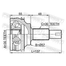 FEBEST Gelenksatz, Antriebswelle 0110grx125 Vorderachse f&uuml;r TOYOTA