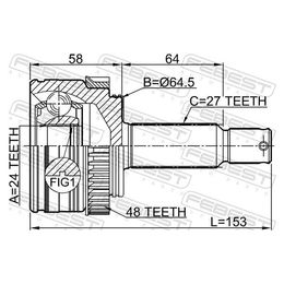 FEBEST Gelenksatz, Antriebswelle 1210ix35a48 Vorderachse f&uuml;r HYUNDAI