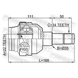 FEBEST Gelenksatz, Antriebswelle 1011c100r Vorderachse f&uuml;r Opel GM