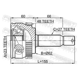 FEBEST Gelenksatz, Antriebswelle 1210tuc20a48 Vorderachse f&uuml;r HYUNDAI