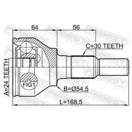 FEBEST Gelenksatz, Antriebswelle 1010c140 Vorderachse f&uuml;r GM