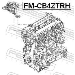 FEBEST Lagerung, Motor fmcb4ztrh vorne rechts f&uuml;r Ford Volvo