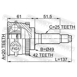 FEBEST Gelenksatz, Antriebswelle 0710sy415a42 Vorderachse f&uuml;r Suzuki
